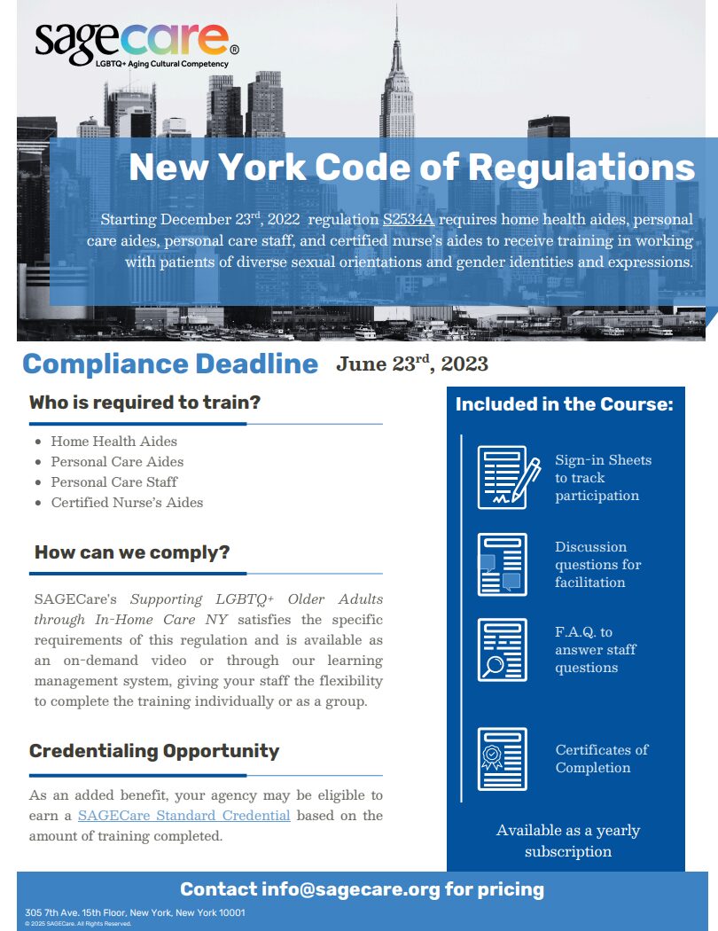 Resource: New York Code of Regulations - SAGECare